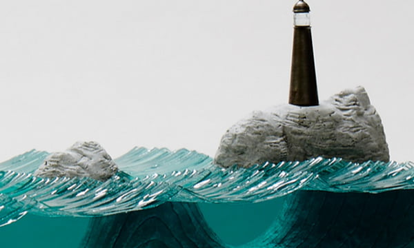 Sheets of Glass Cut into Layered Ocean Waves by Ben Young - 9GAG