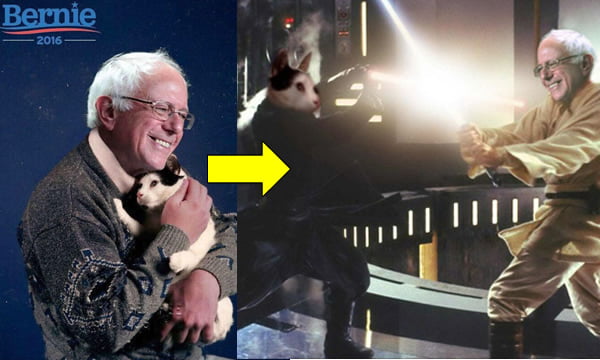 People photoshop the picture of presidential candidate Bernie Sanders ...