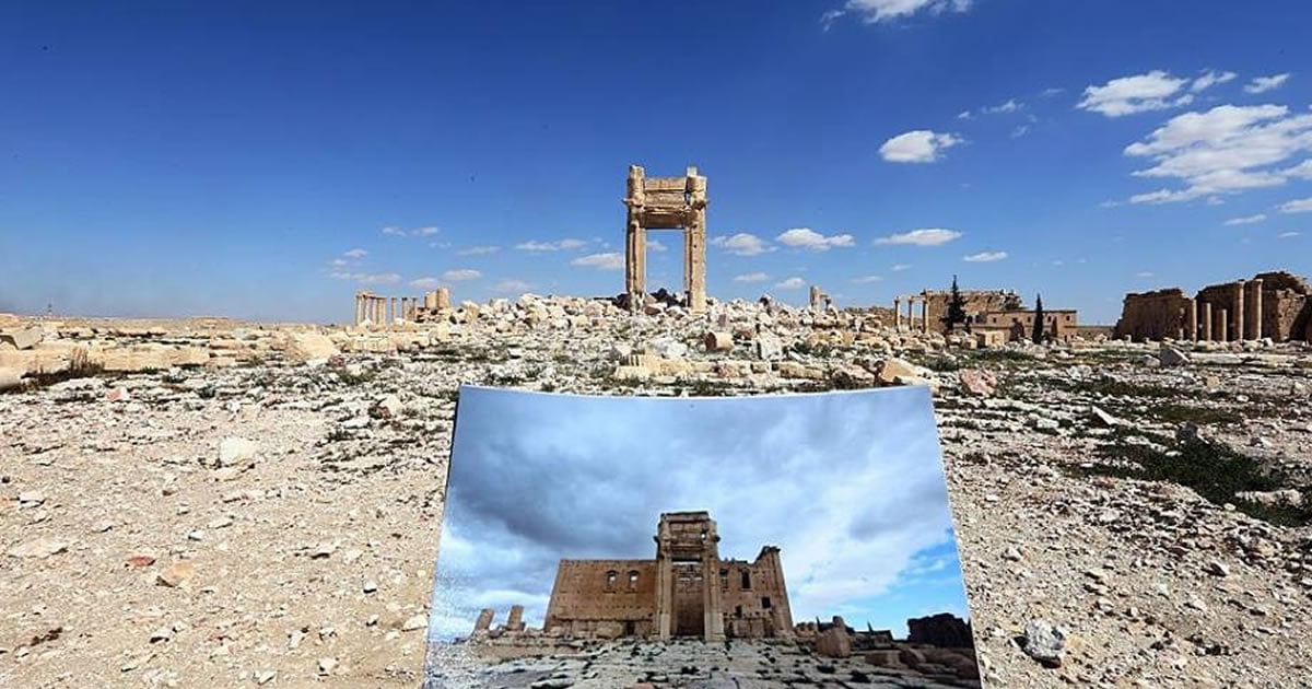 Syria oldest architecture site after removing it from isis hands - 9GAG