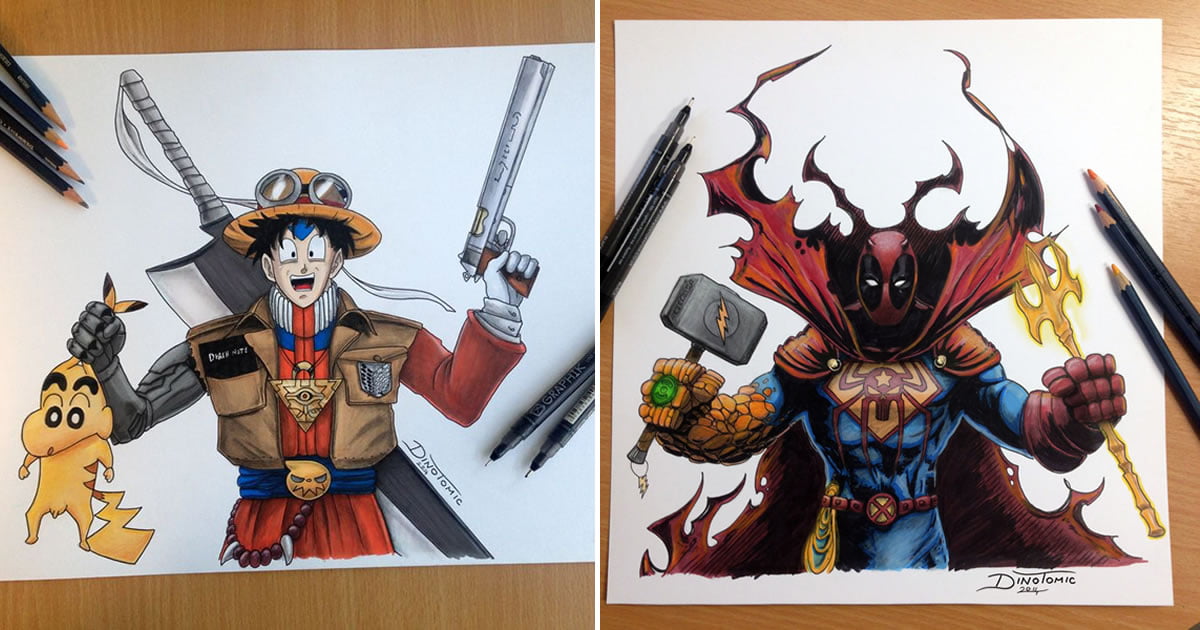 17 Characters In 1 Pencil Drawing, Can You Name Them All? (By Atomic ...