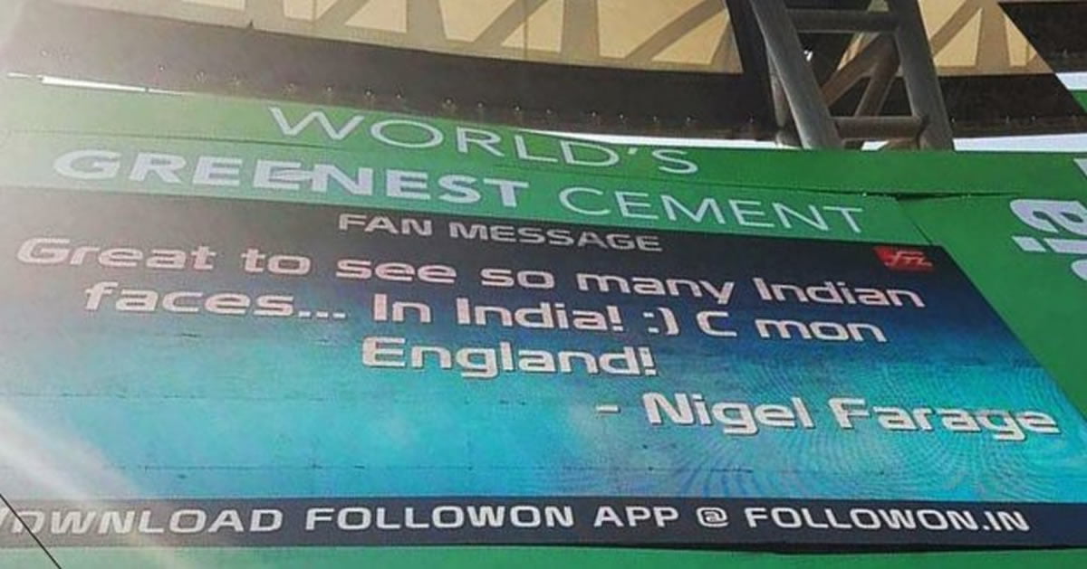 England Cricket Fans Hijack Messaging Billboard To Post Twisted Jokes ...