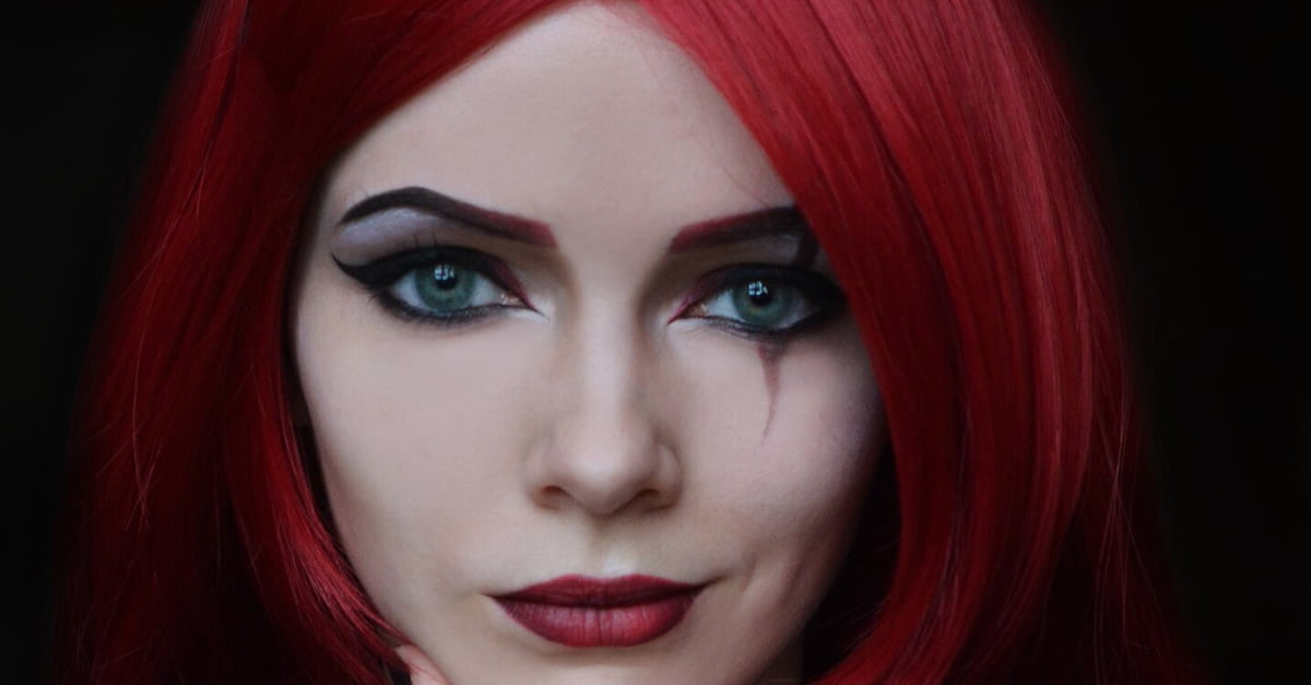 My own Katarina's makeup - League of Legends - 9GAG