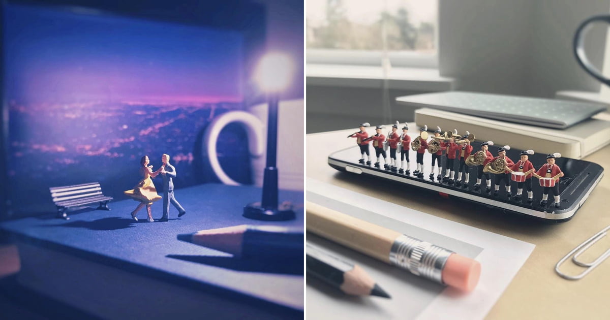14 Incredible Miniature Scenes Set Amongst Office Supplies - 9GAG