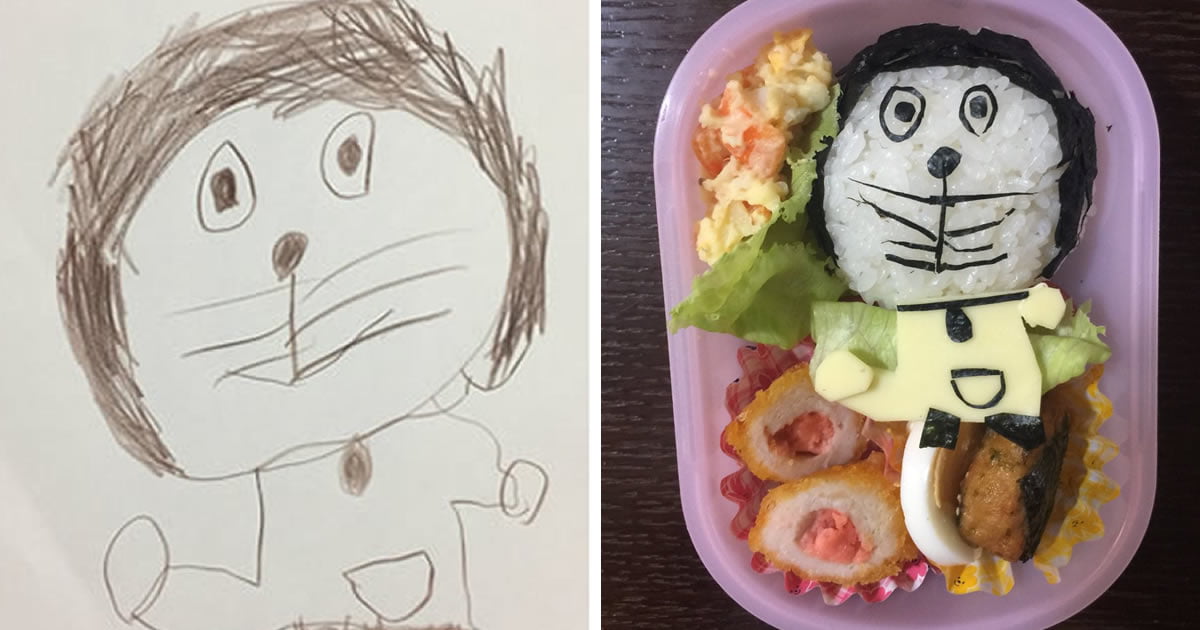 Dad Makes Lunch-Boxes Out Of Daughter's Drawings Is The Cutest Thing ...