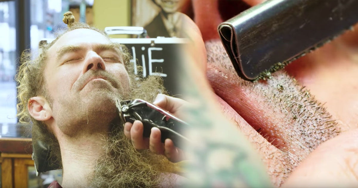 Get Ready And Watch This Guy Get A Super Satisfying Straight Razor Shave - 9GAG