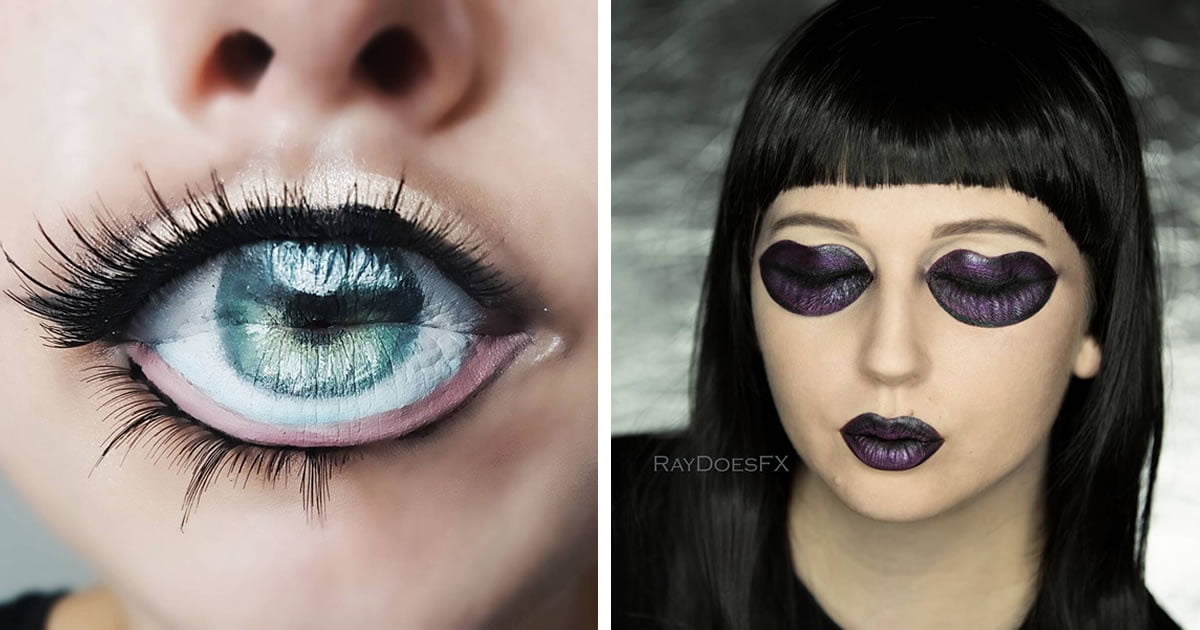 Horrifying 'Eye-Lip' Makeup Is Probably The Weirdest Beauty Trend - 9GAG