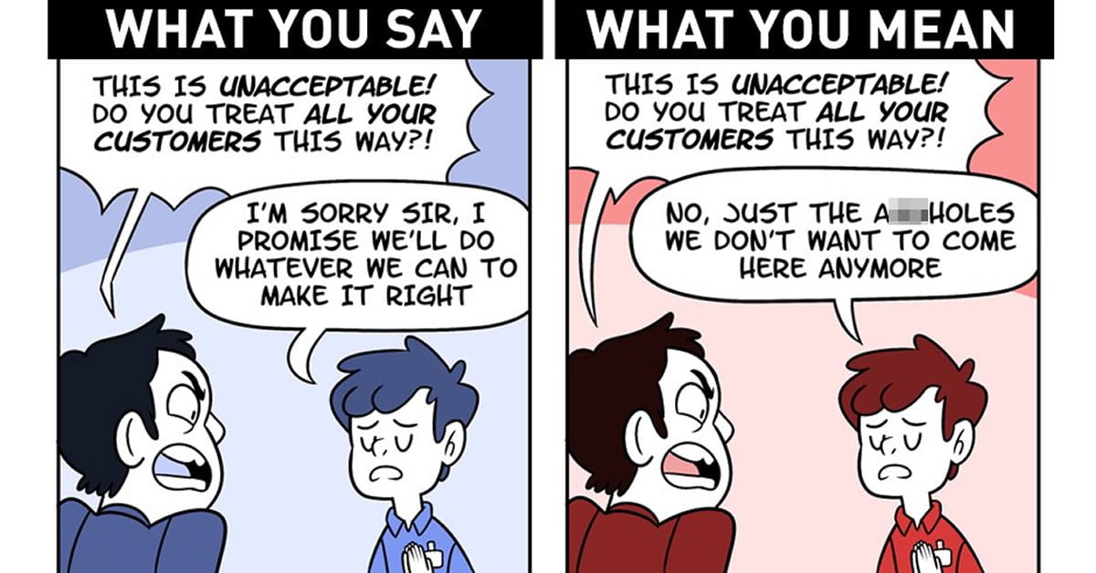 5 Comics About Working In Retail: What You Say Vs What You Mean - 9GAG