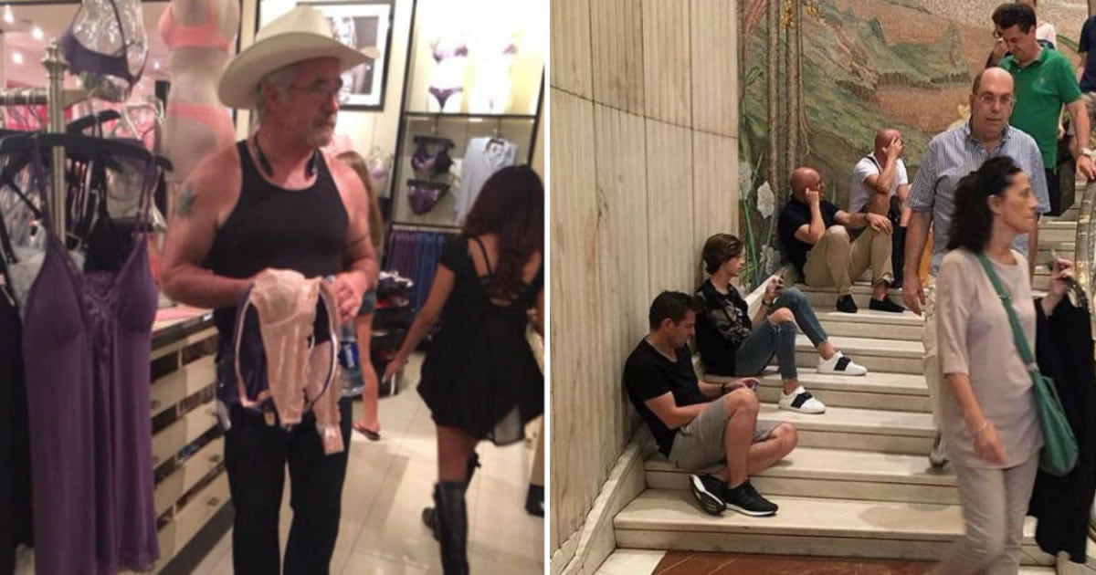 Miserable Men Waiting for Their Shopping Women - 9GAG