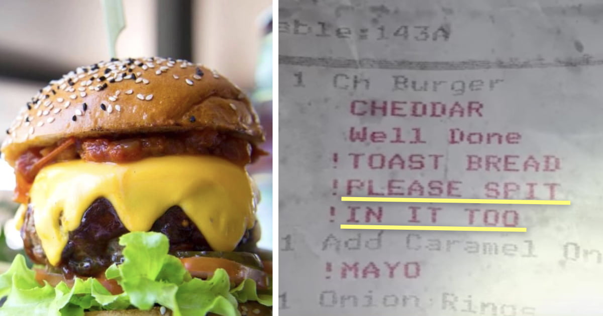 Man Gets Receipt Telling Chef To Spit In His Burger - 9GAG