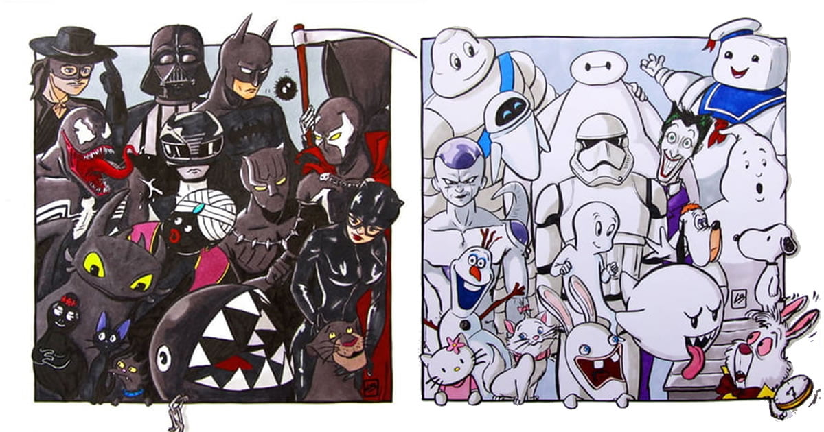 This Artist Classified Iconic Fictional Characters By Color - 9GAG