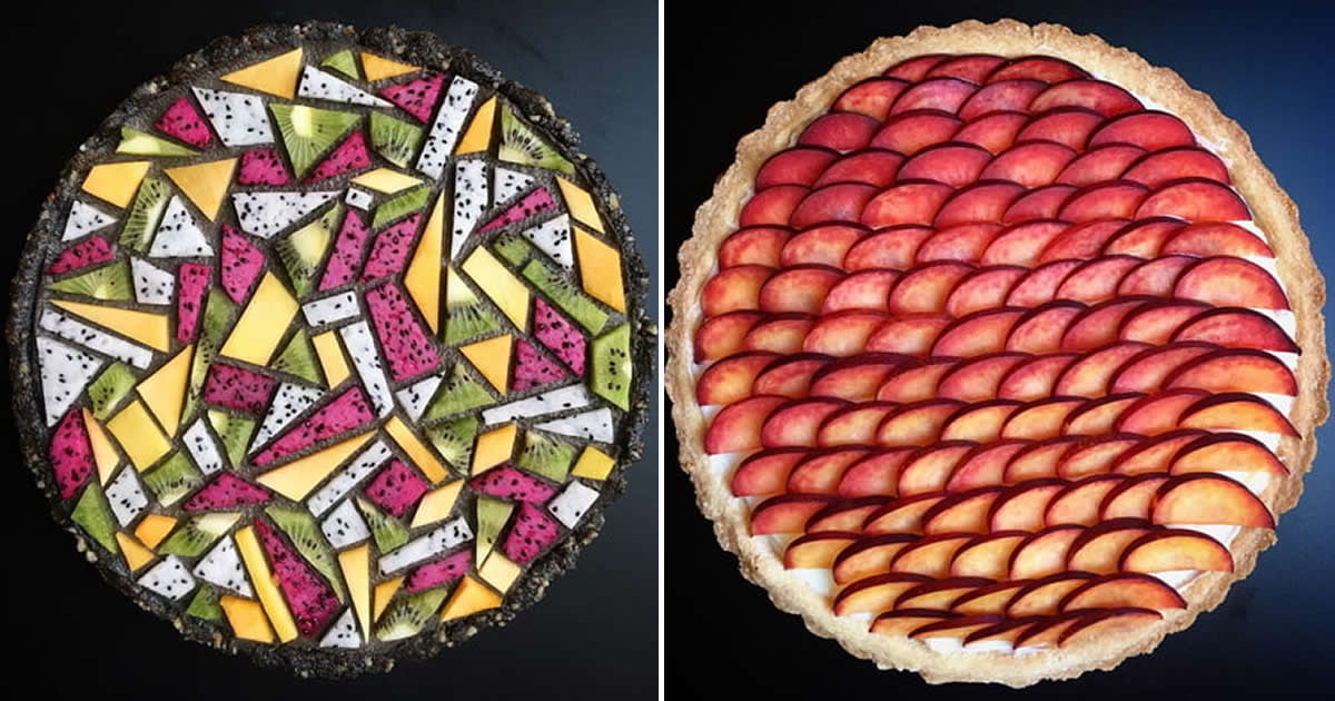 Baker Creates Geometric Pies With Mesmerizing Colors and Patterns - 9GAG