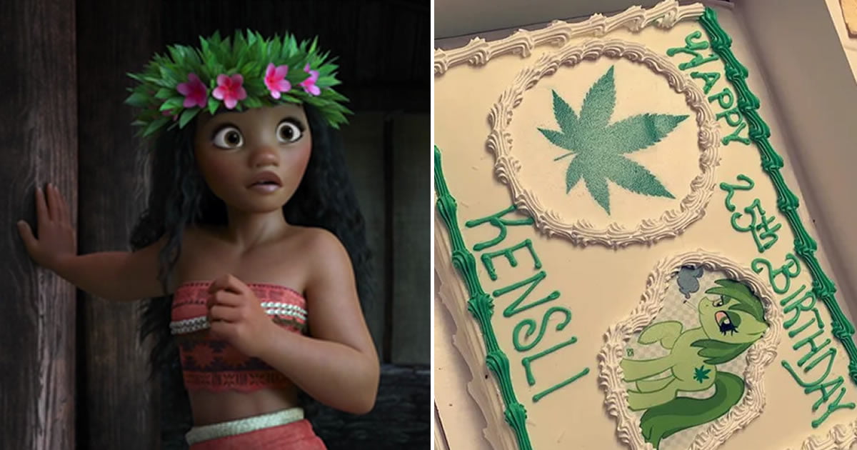 Woman Got Marijuana-Themed Bday Cake After Staff Misheard 'Moana' - 9GAG
