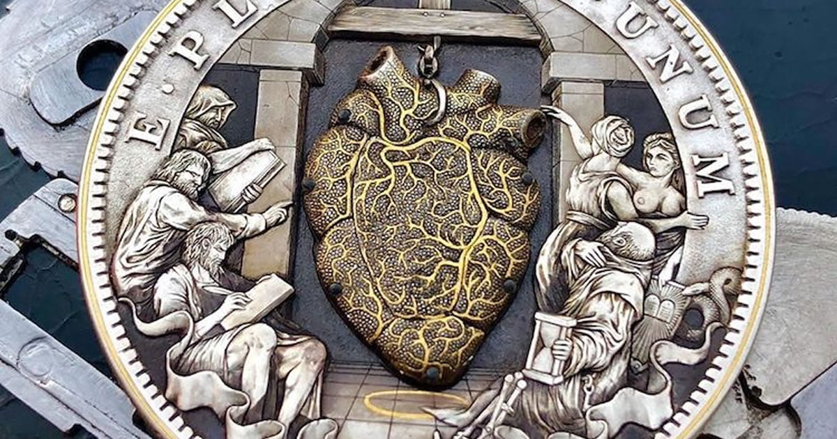 Artist Hand-Engraves Elaborate Coin With A Mechanical Beating Heart - 9GAG