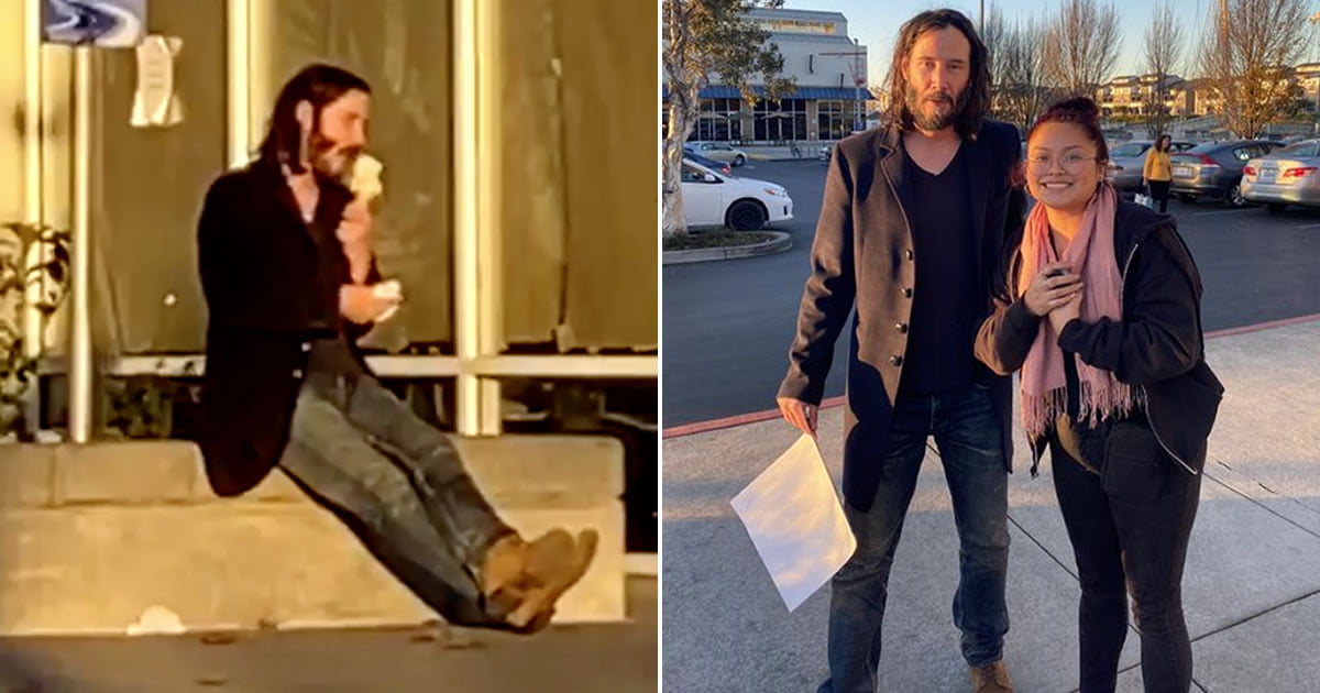 Keanu Reeves Takes Photo With Fan After Being Spotted Eating Ice Cream ...