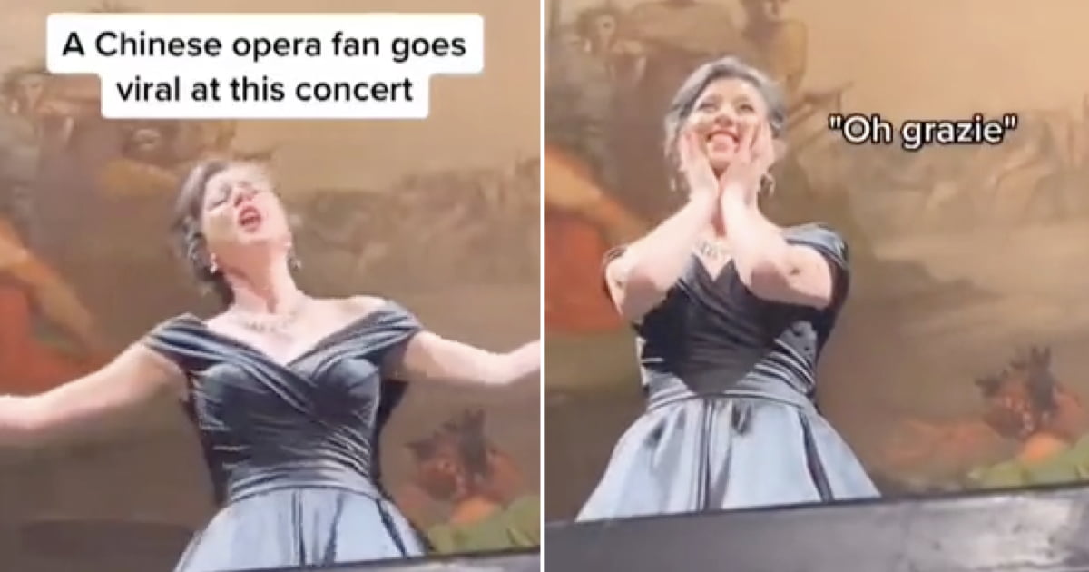 Audience member fills in missing male tenor part for opera star. - 9GAG