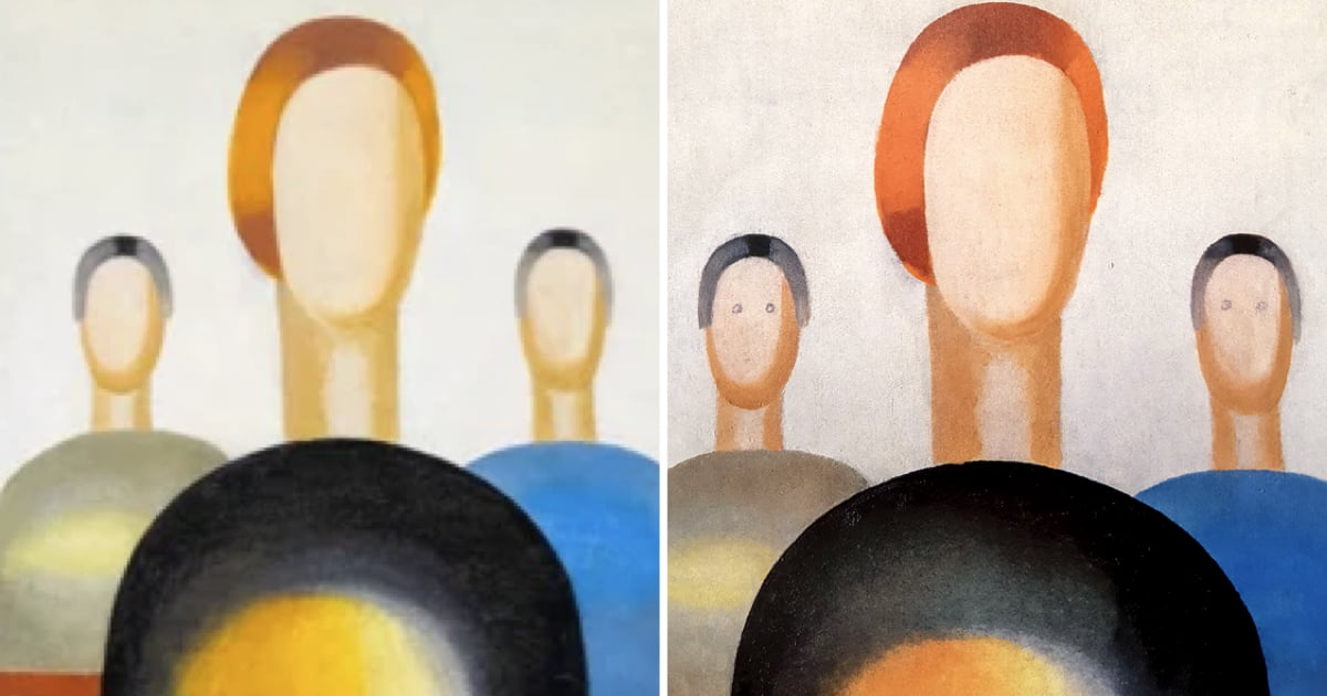 'Bored' Security Guard Ruins $1m Painting By Drawing Eyes On Faceless ...