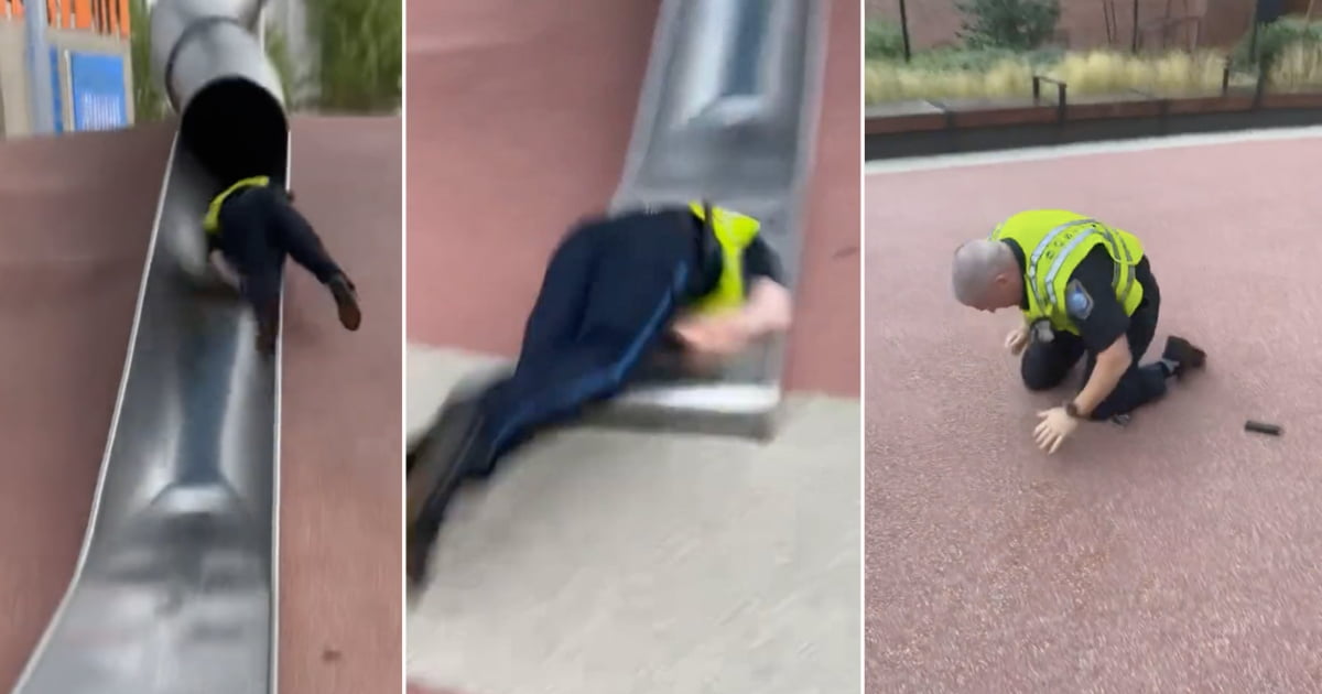 People Are Forming Long Queues For The Viral Cop Slide - 9GAG