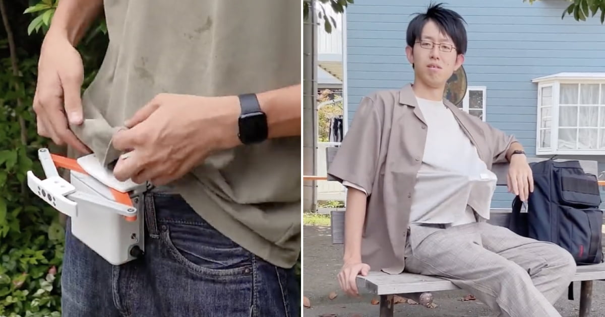 Guy Invents Automatic Shirt Flapper That Keeps You Cool - 9GAG