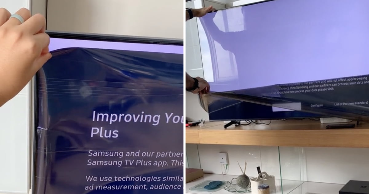 Couple Broke Their New TV By Mistakenly Peeling Screen Off - 9GAG