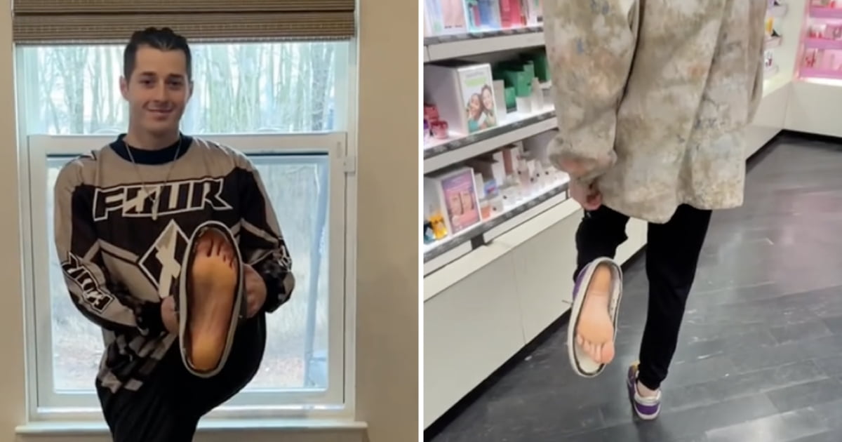 Couple Cuts Out Soles Off Their Shoes So They Can Walk Barefoot - 9GAG