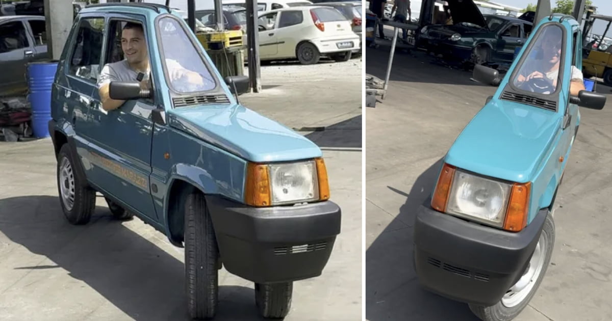This Is The World's Most Narrow Fiat Panda Car - 9GAG