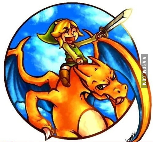 Link riding a charizard your argument is invalid - 9GAG
