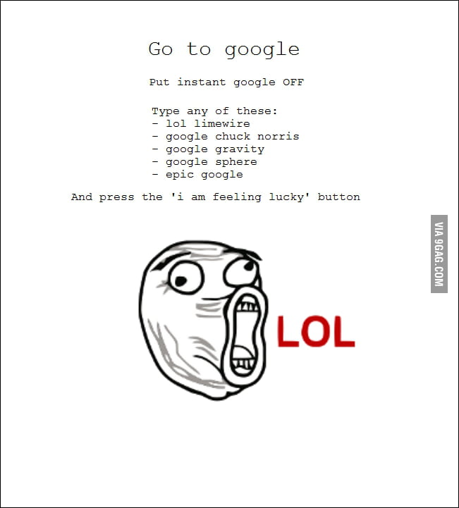 Google easter eggs - 9GAG