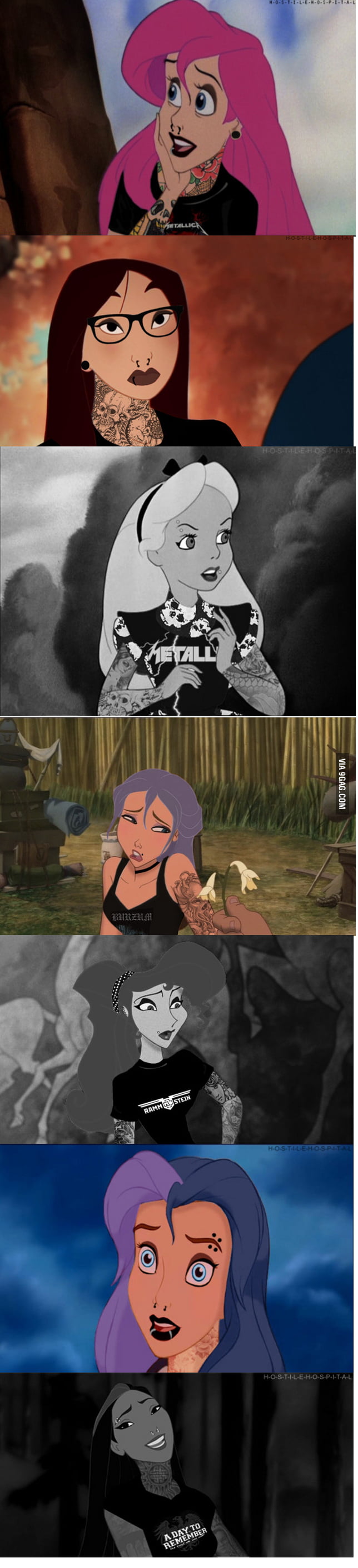 Metal/Punk Disney Princesses - 9GAG