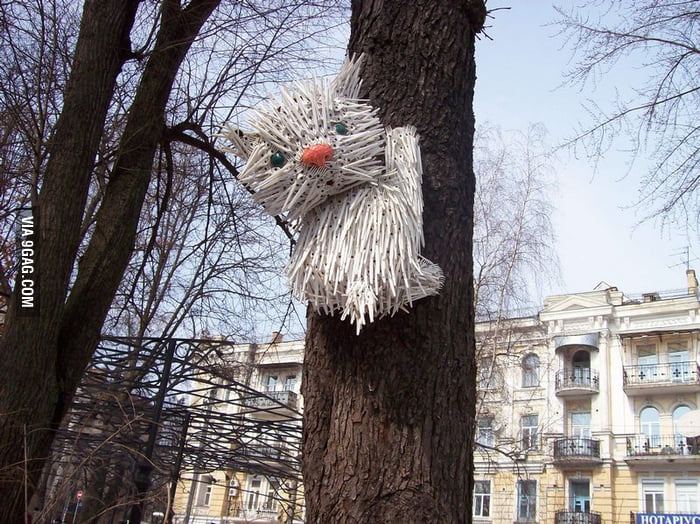 A cat made from forks - 9GAG