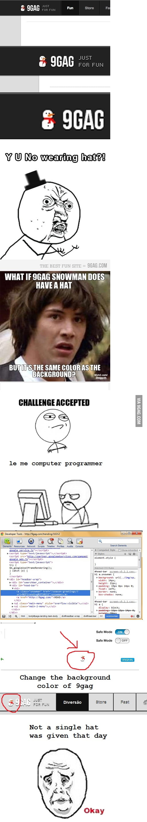 Y U NO wearing hat! [FIXED] x2 - 9GAG