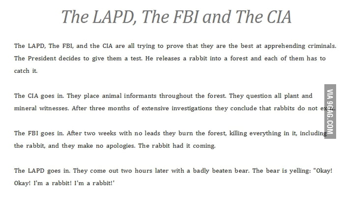LAPD, CIA & FBI - 9GAG