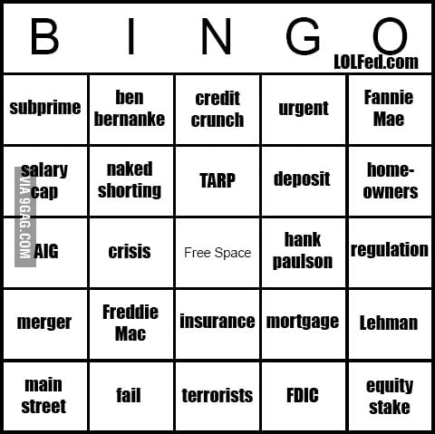 苦中作樂 (Financial Tsunami Bingo) - 9GAG