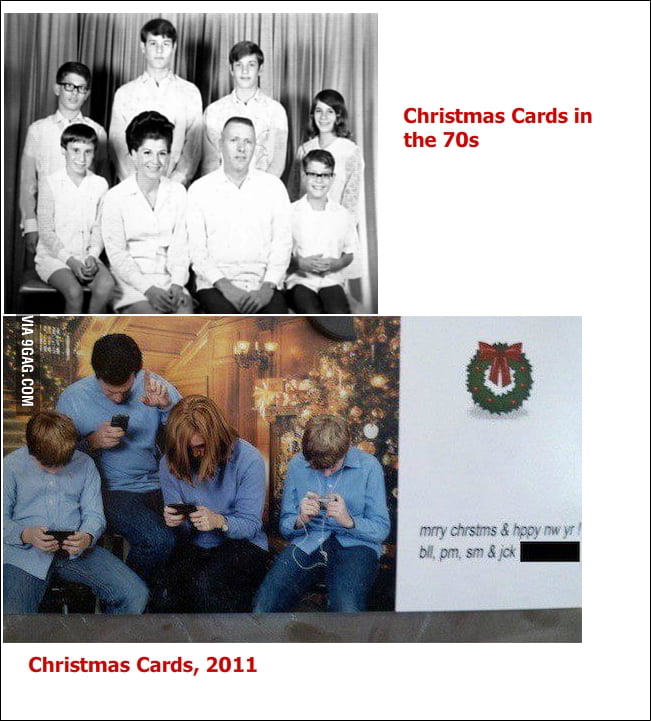 Christmas cards, then and now - 9GAG