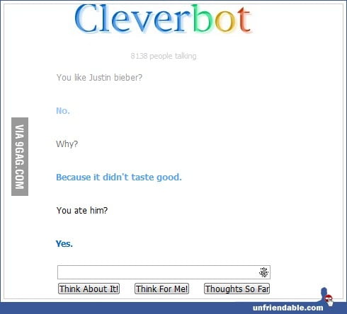 Cleverbot is clever - 9GAG