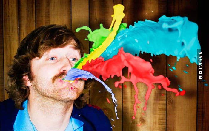 Just some random guy puking rainbows - 9GAG