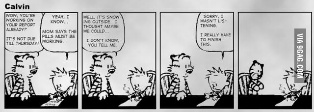 Fan-made last comic strip of Calvin and Hobbes - 9GAG