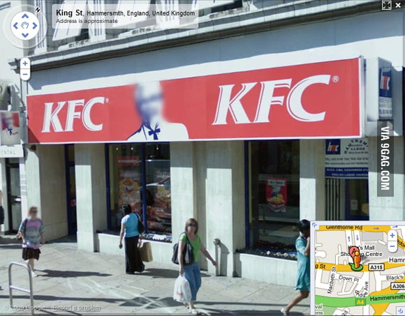 KFC in Google Street View - 9GAG