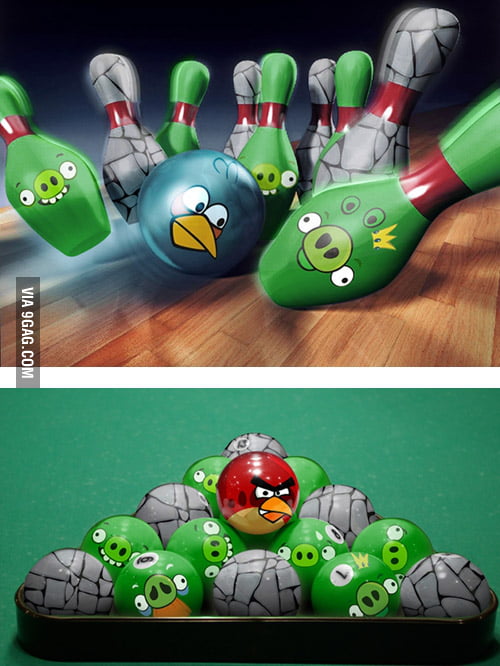 Angry Birds bowling & billiards - 9GAG