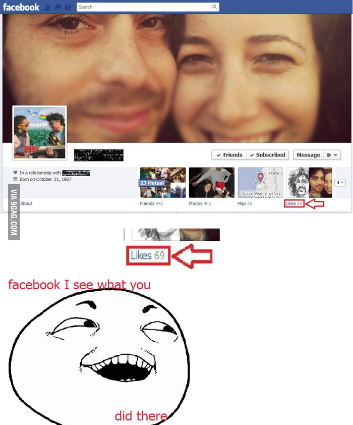 Facebook Timeline is a perv - 9GAG