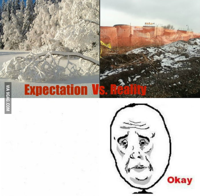 Expectation vs. reality, level: snow - 9GAG