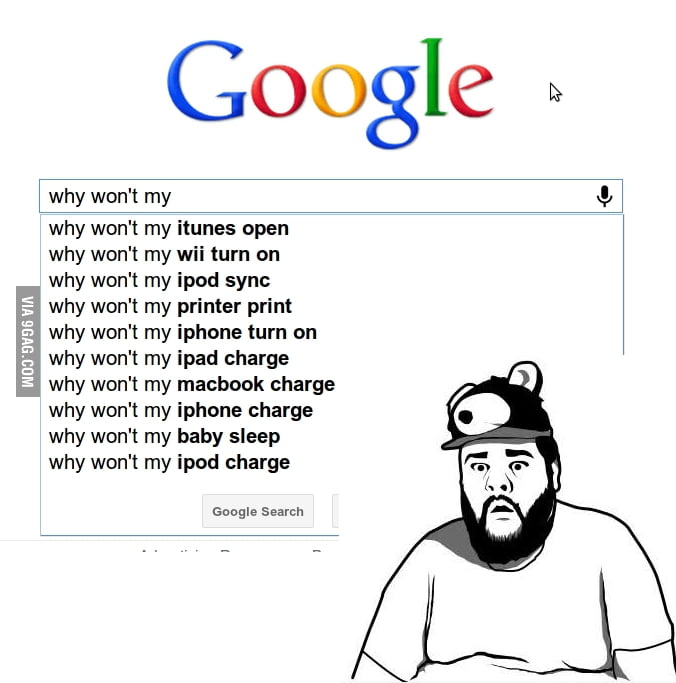 "Apple, it just works" - 9GAG