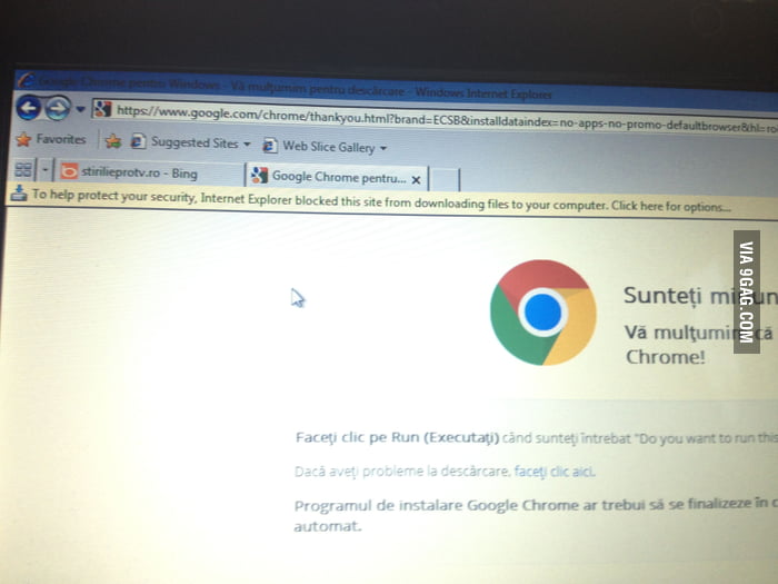 Got this when trying to download Chrome. Nice try, Microsoft - 9GAG