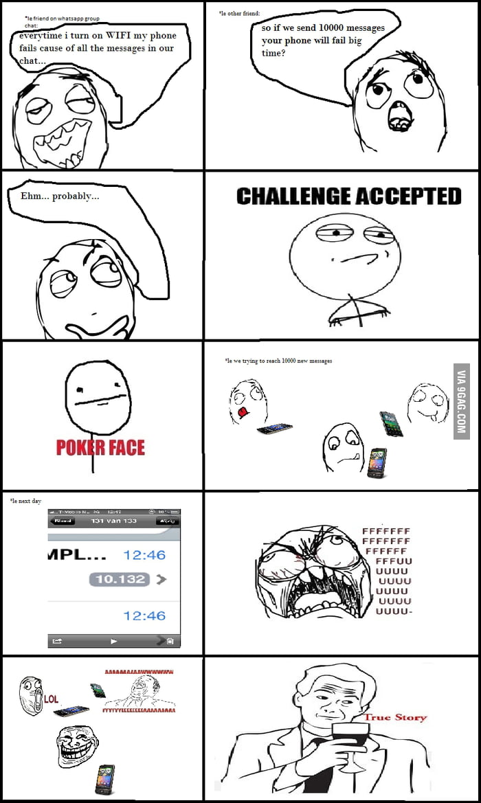 10000 new messages on Whatsapp? Challenge Accepted - 9GAG
