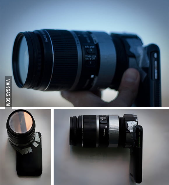 Attaching SLR lenses to an iPhone - 9GAG