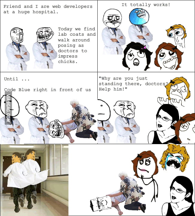Code blue = run! - 9GAG
