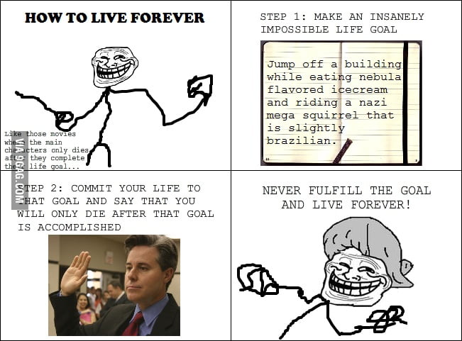 How to live forever - TROLL SCIENCE - 9GAG