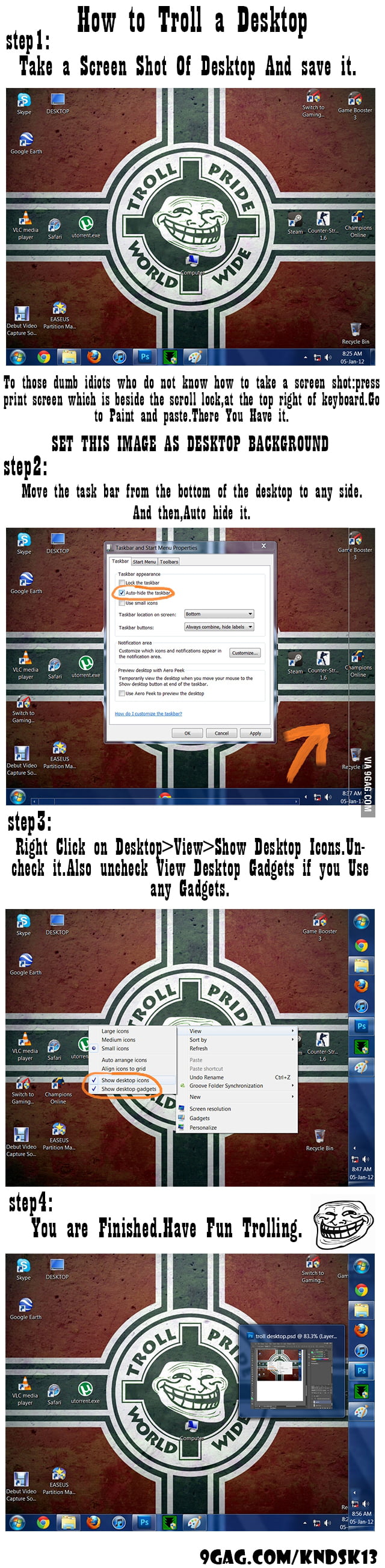 How to Troll A Desktop - 9GAG