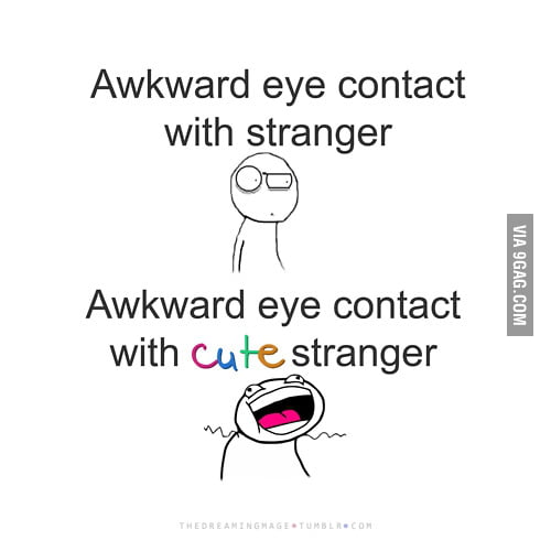 Awkward Eye Contact - 9GAG