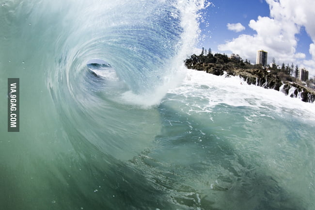 Inside a wave - 9GAG
