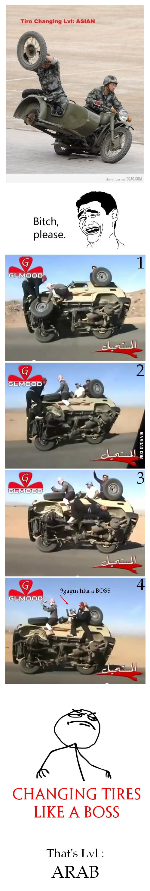 Tire Changing Lvl : ARAB - 9GAG